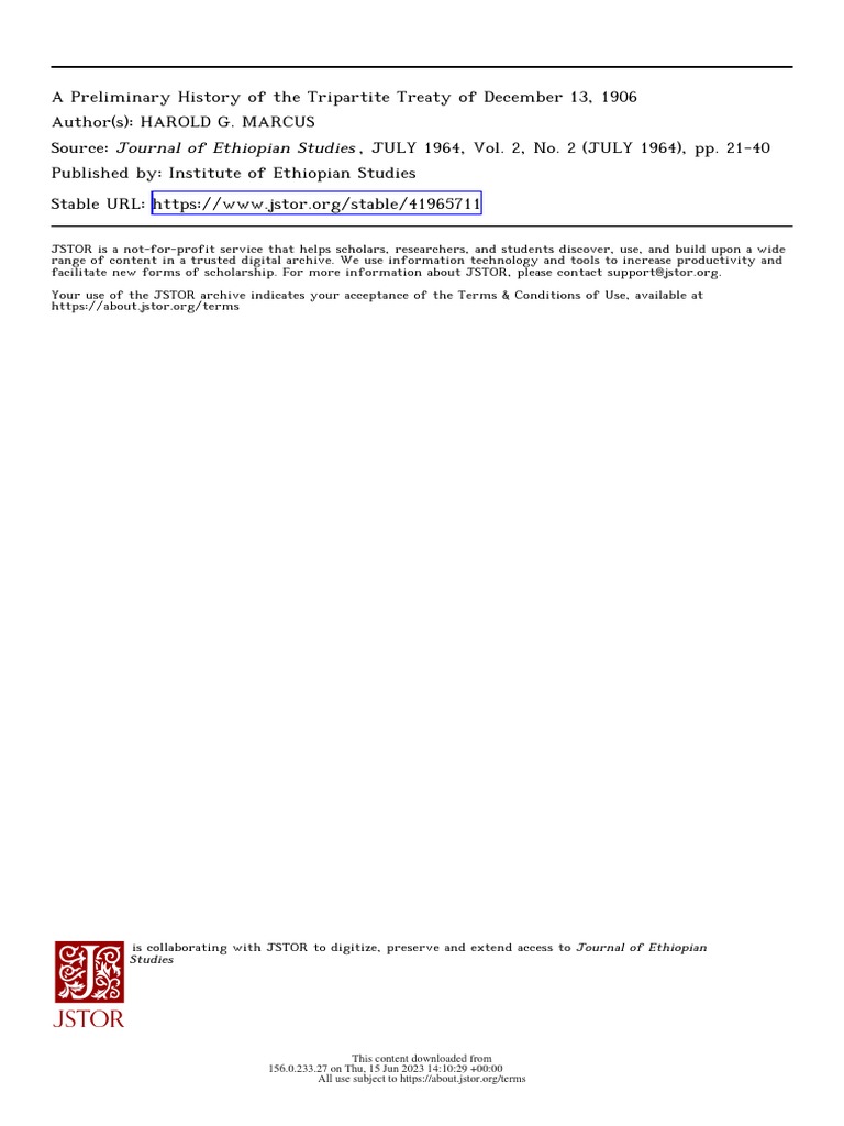 A Preliminary History of The Tripartite Treaty of December 13, 1906 | PDF