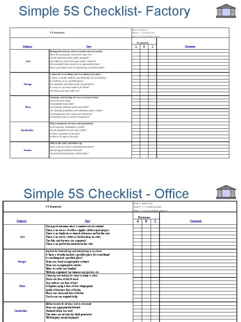 5s Checklist Revised | PDF