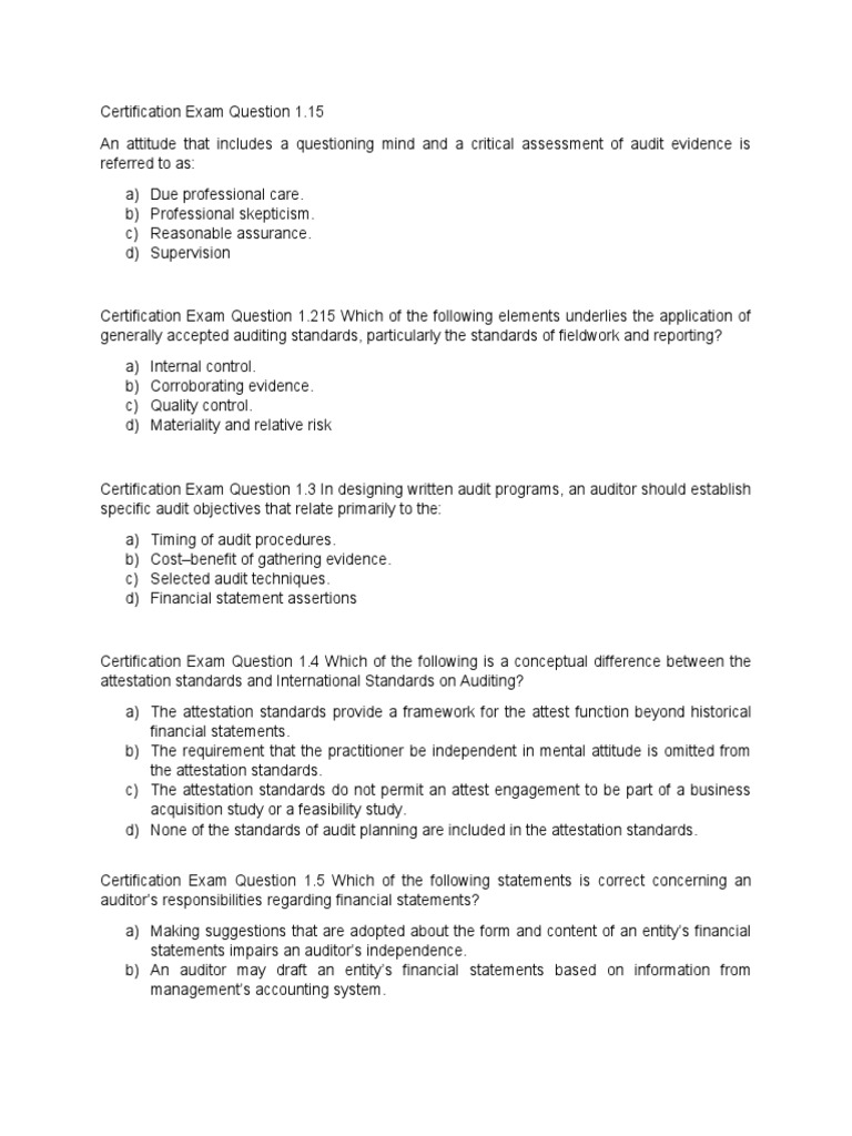 Certification Exam Question | PDF