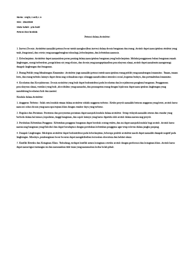 Ringkasan Potensi Dan Kendala | PDF