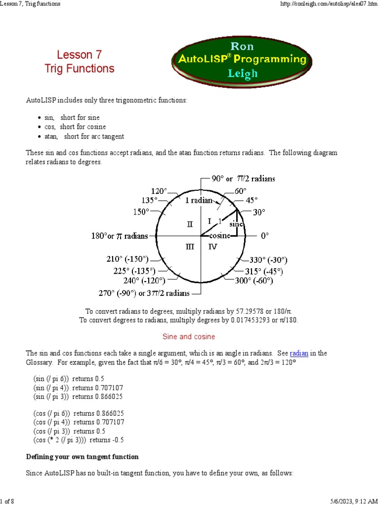 Lesson 7, Trig Functions - Super | PDF | Trigonometric Functions ...