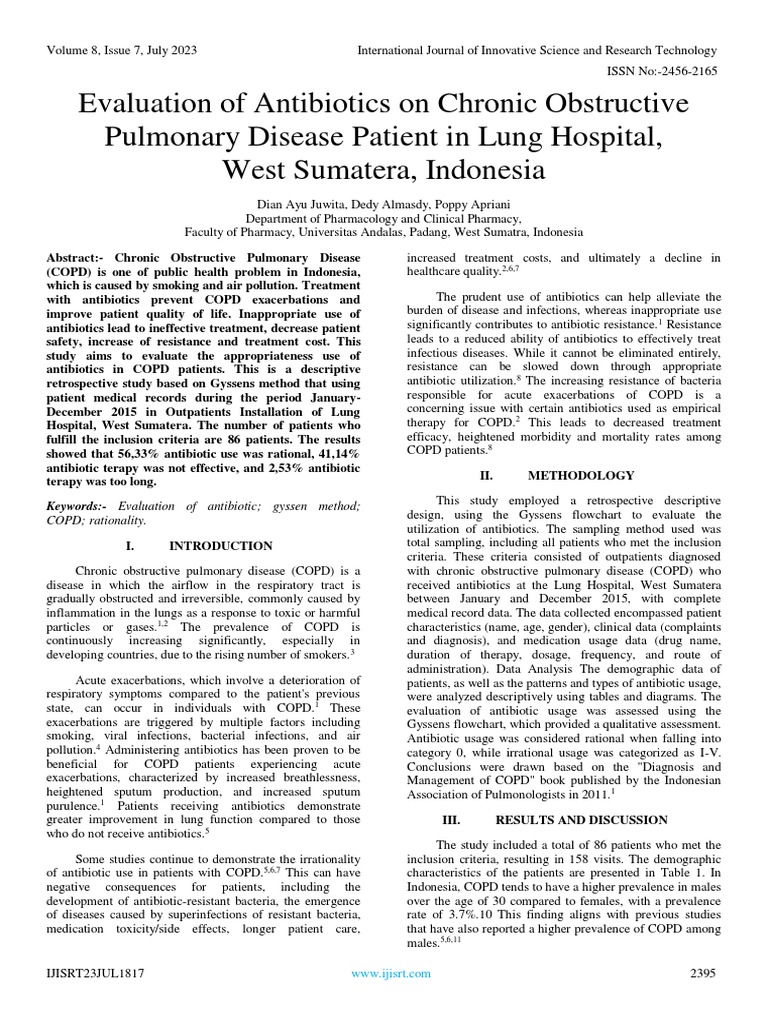 Evaluation of Antibiotics On Chronic Obstructive Pulmonary Disease ...