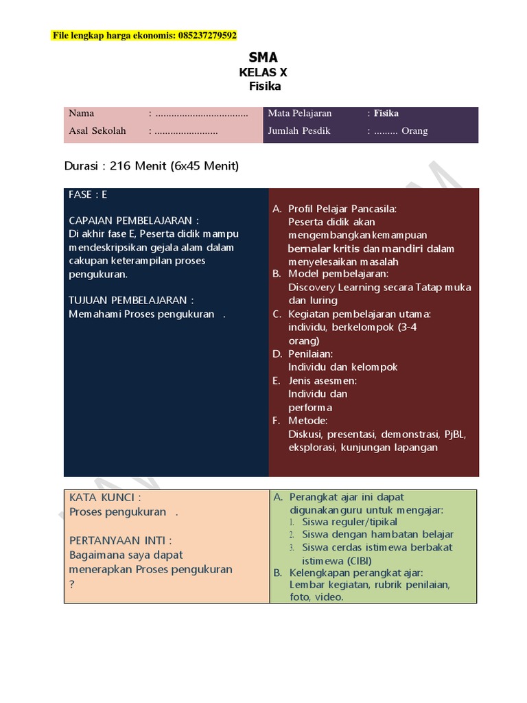CTH Fisika X Ikm-Edited | PDF