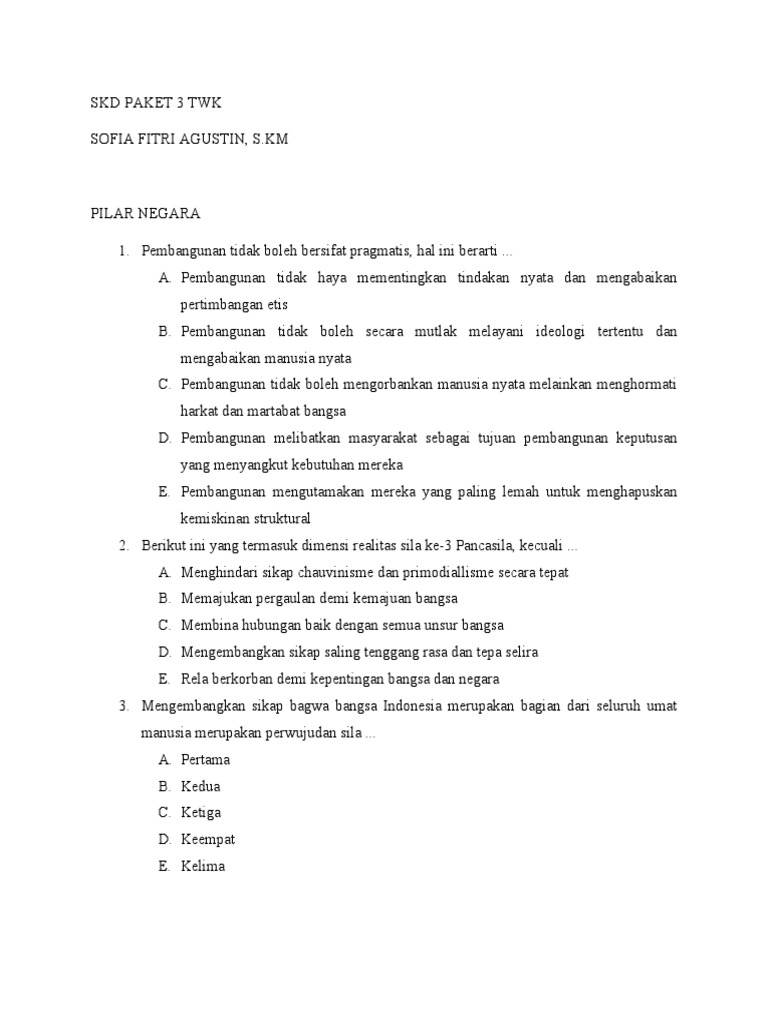 SKD TWK 30 Soal | PDF | Ilmu Sosial