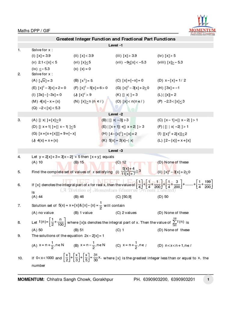 DPP-3 Gif | PDF | Mathematics | Number Theory