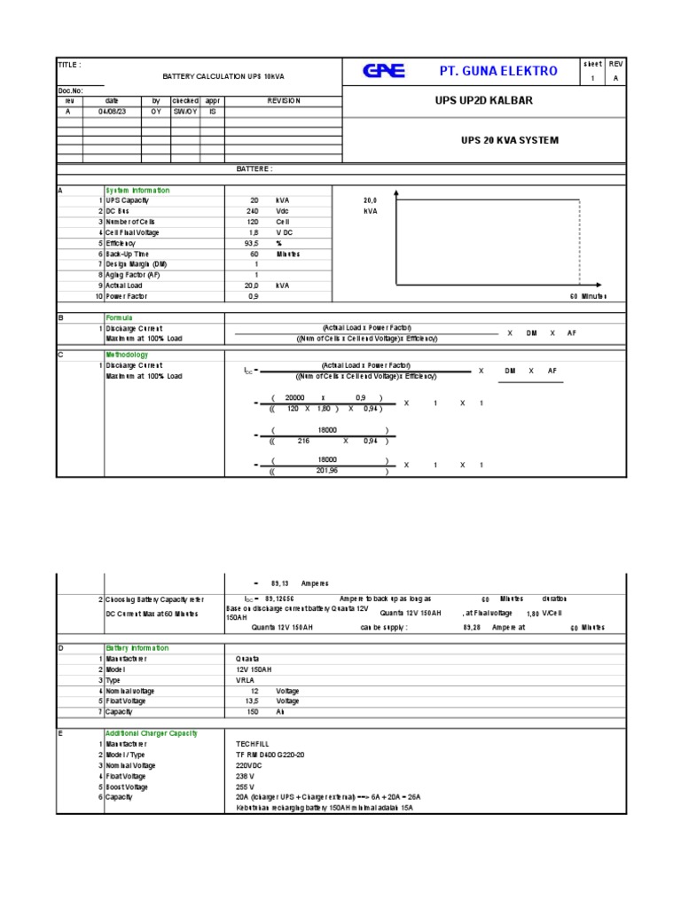 Battery Ups Calculation R1 | PDF | Battery Charger | Electromagnetism