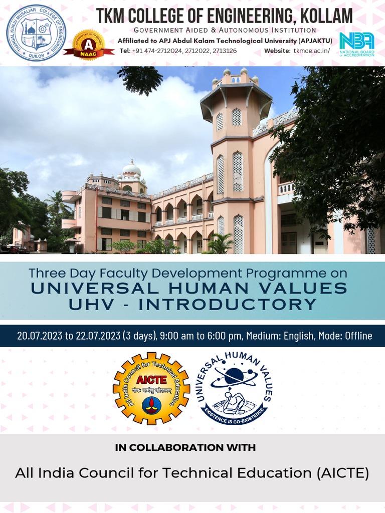 Universal Human Values Uhv - Introductory | PDF | College | Engineering