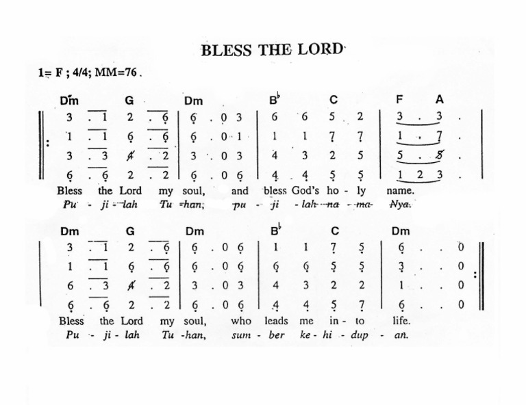 Bless The Lord - Taize | PDF
