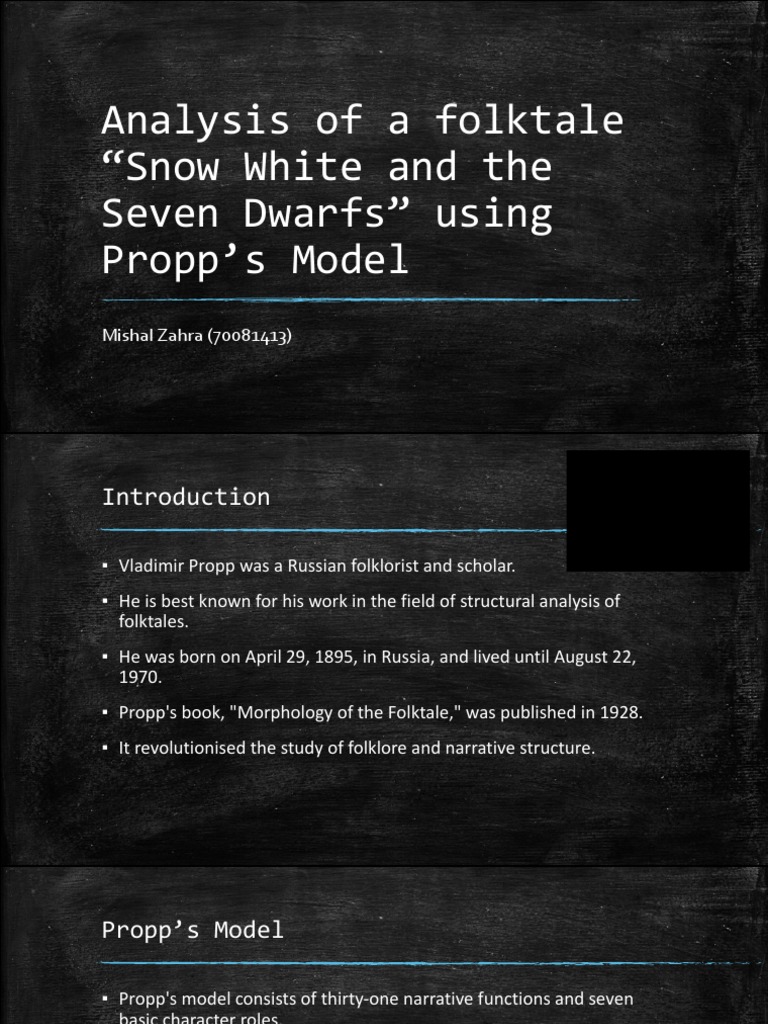 Analysis of A Folktale "Snow White and The Seven Dwarfs" Using Propp's ...