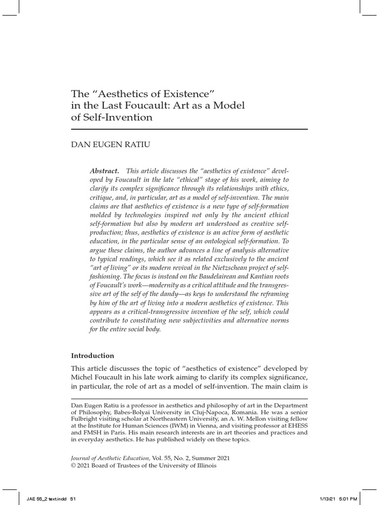 The Aesthetics of Existence in The Last | PDF | Michel Foucault ...
