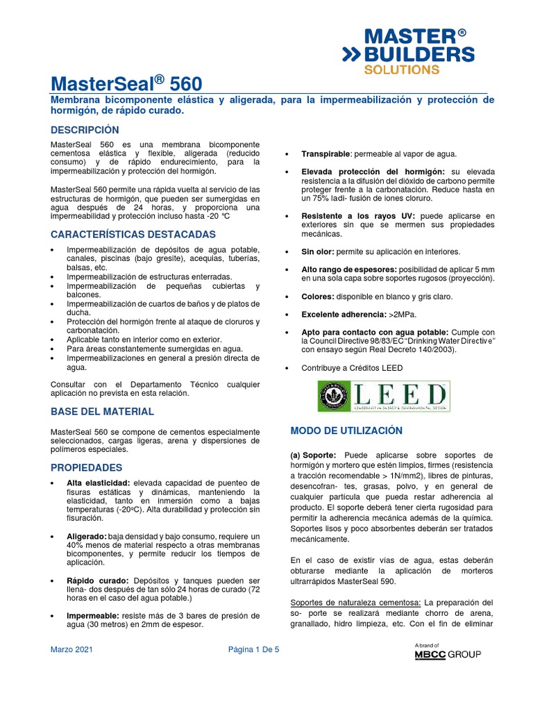 MasterSeal 560 | PDF