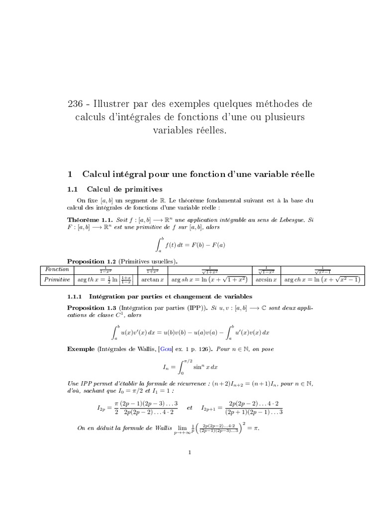 Méthodes de calcul d'intégrales réelles | PDF | Intégral | Algèbre