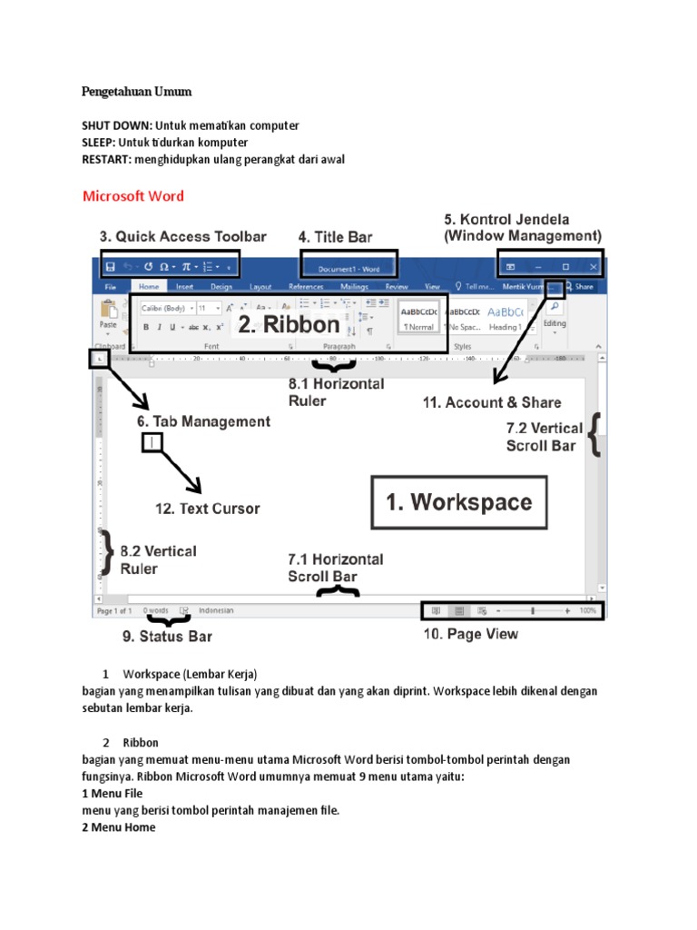 Komponen Utama Microsoft Word | PDF | Komputer