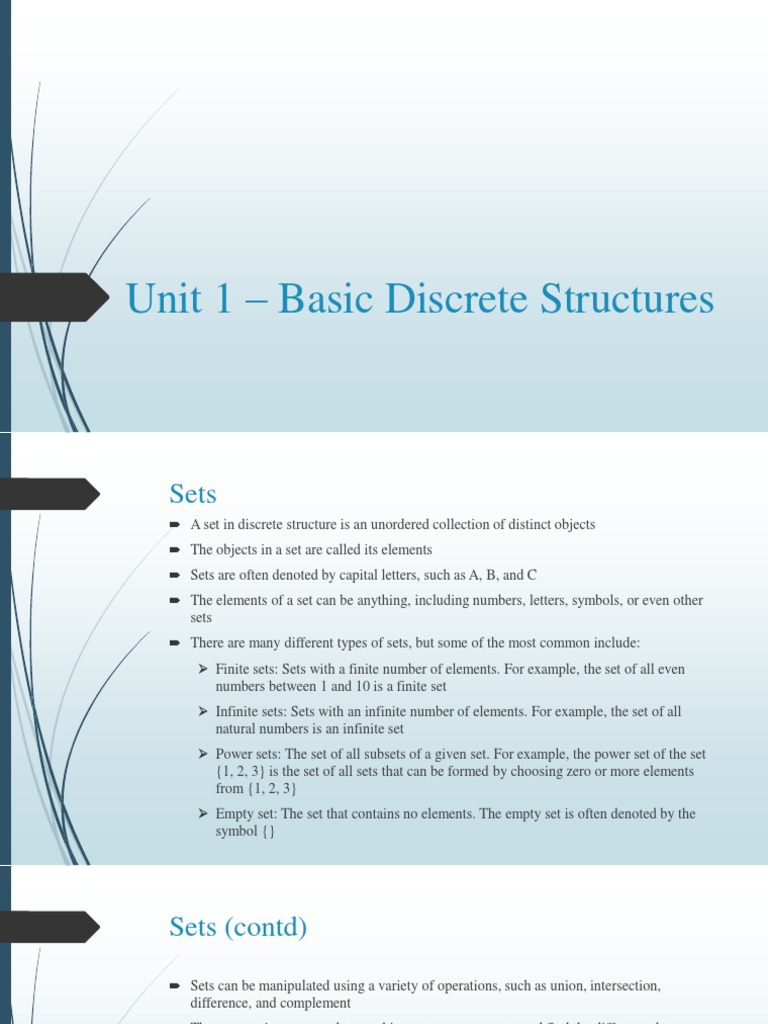 Unit 1 Basic Discrete Structures | PDF