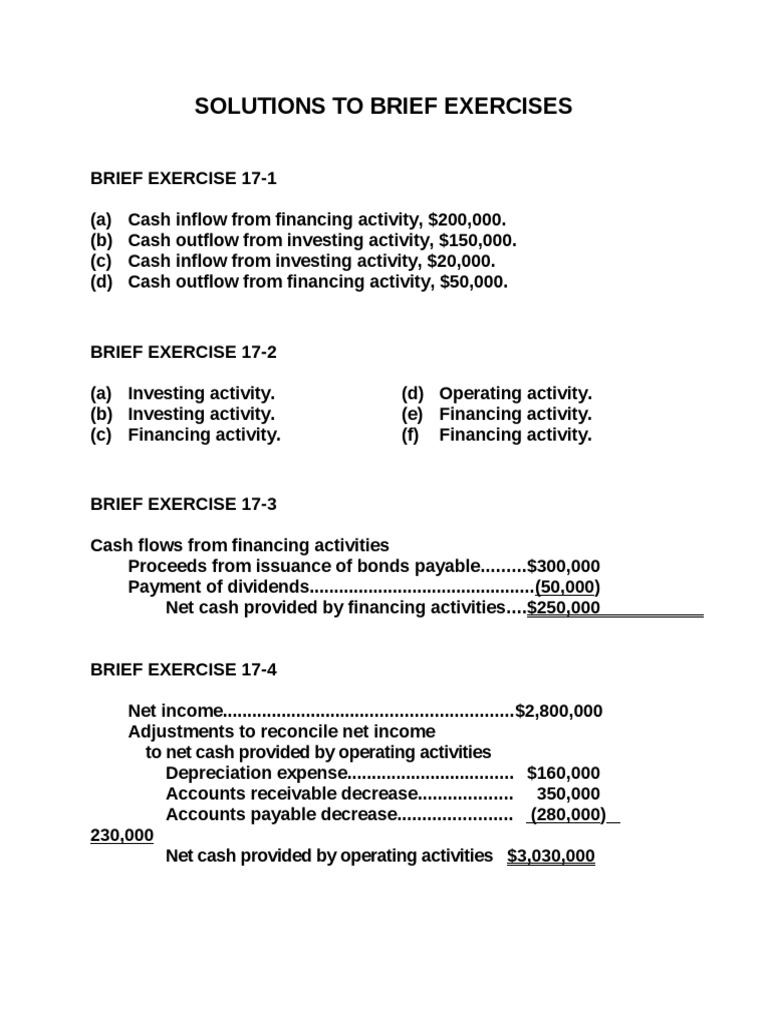 Brief Exercise - Chapter 17 - Solutions | PDF | Free Cash Flow | Expense