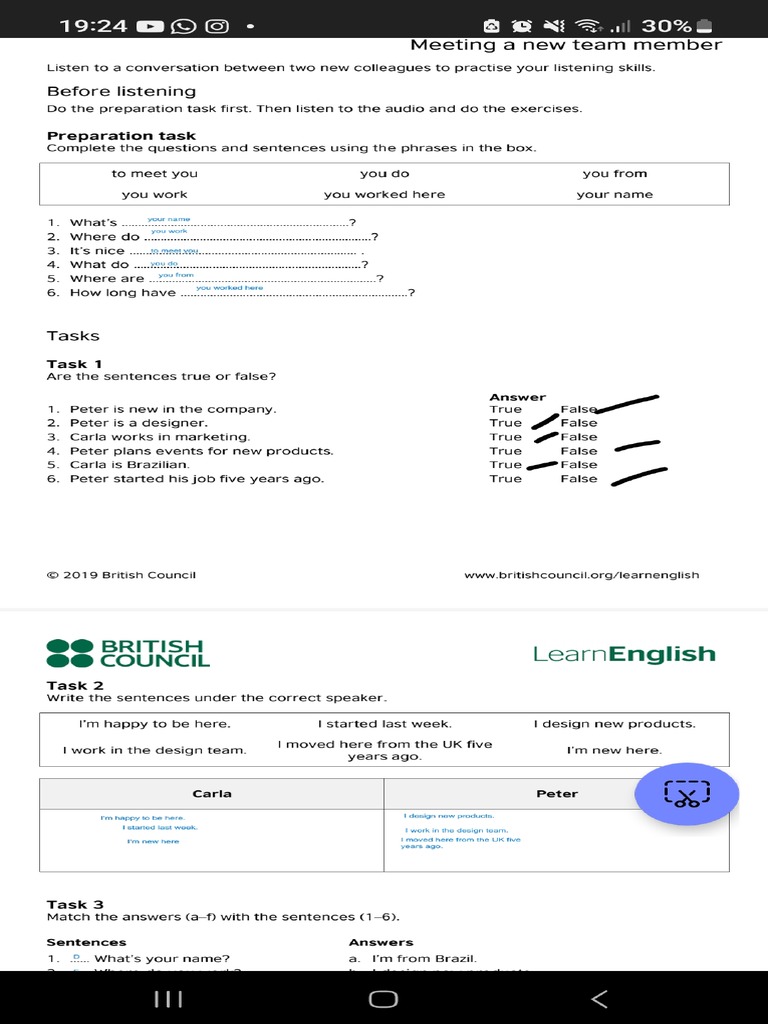 Audio Listening Tasks | PDF