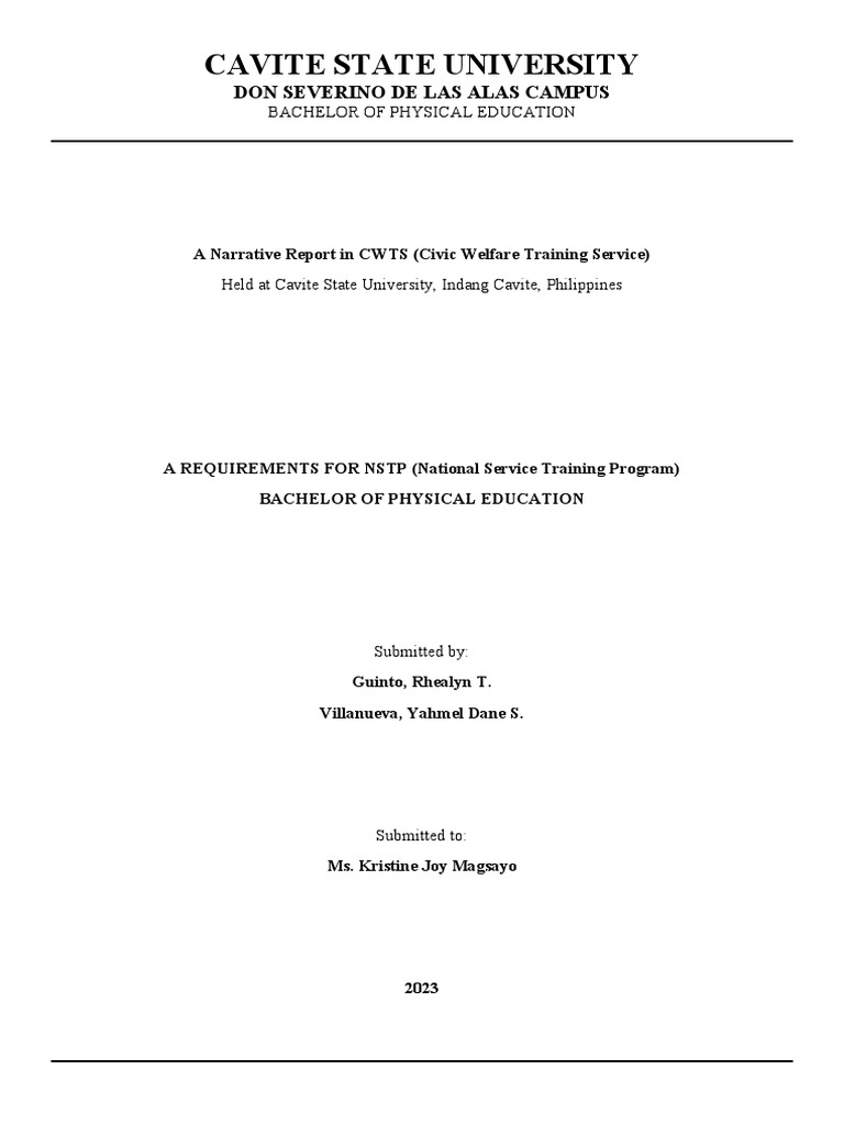 A Narrative Report in CWTS | PDF | Emergency Management | Fires