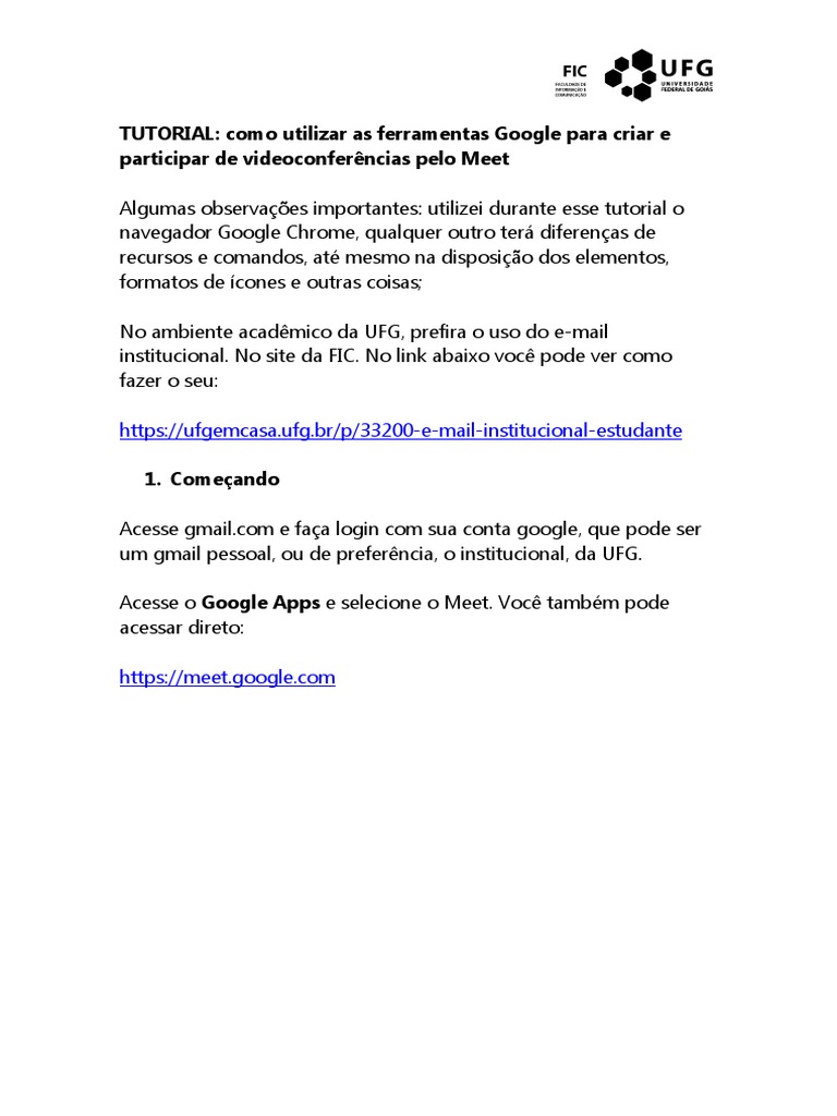 TUTORIAL: Como Utilizar As Ferramentas Google para Criar e Participar de Videoconferências Pelo ...