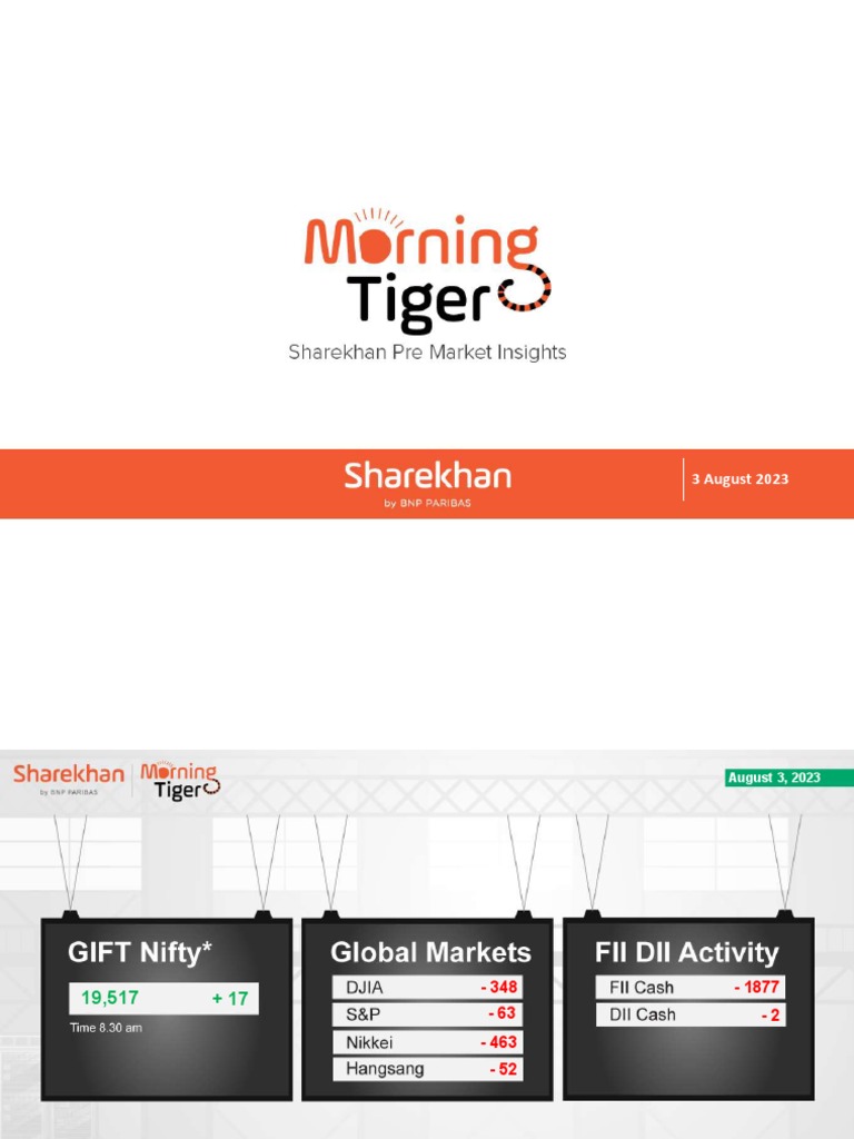 Sharekhan Pre Market Insight (Morning Tiger) 03 August 2023 | Download Free PDF | Economies ...