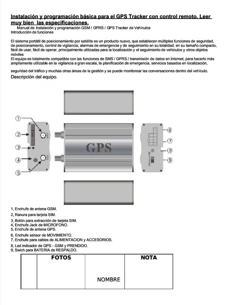 Manual Gps Tracker TK 103a Compress | PDF