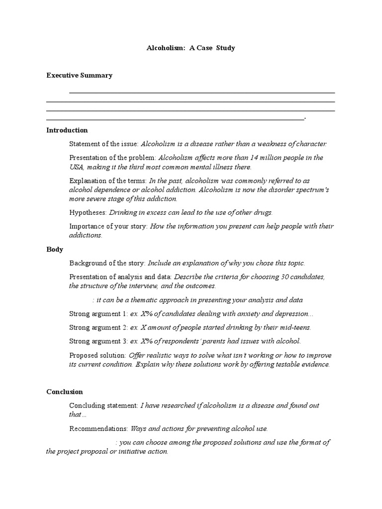 Case Study Sample Template | PDF