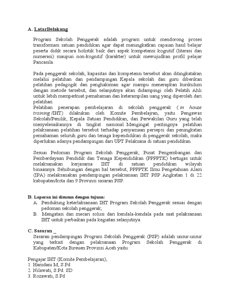 Draft Laporan Iht | PDF