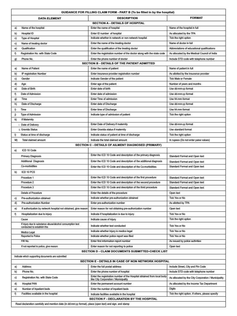 IRDA - Claim Form-4 | Download Free PDF | Medicine | Health Care