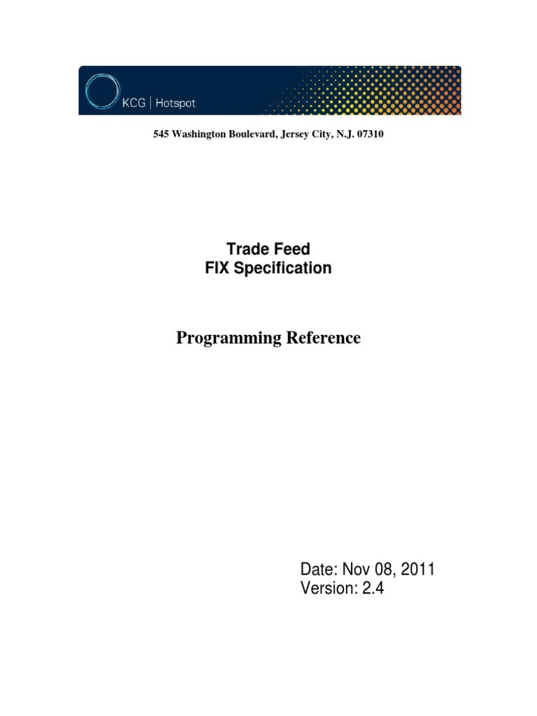 TradeFeed Spec | PDF | Transmission Control Protocol | Transport Layer ...