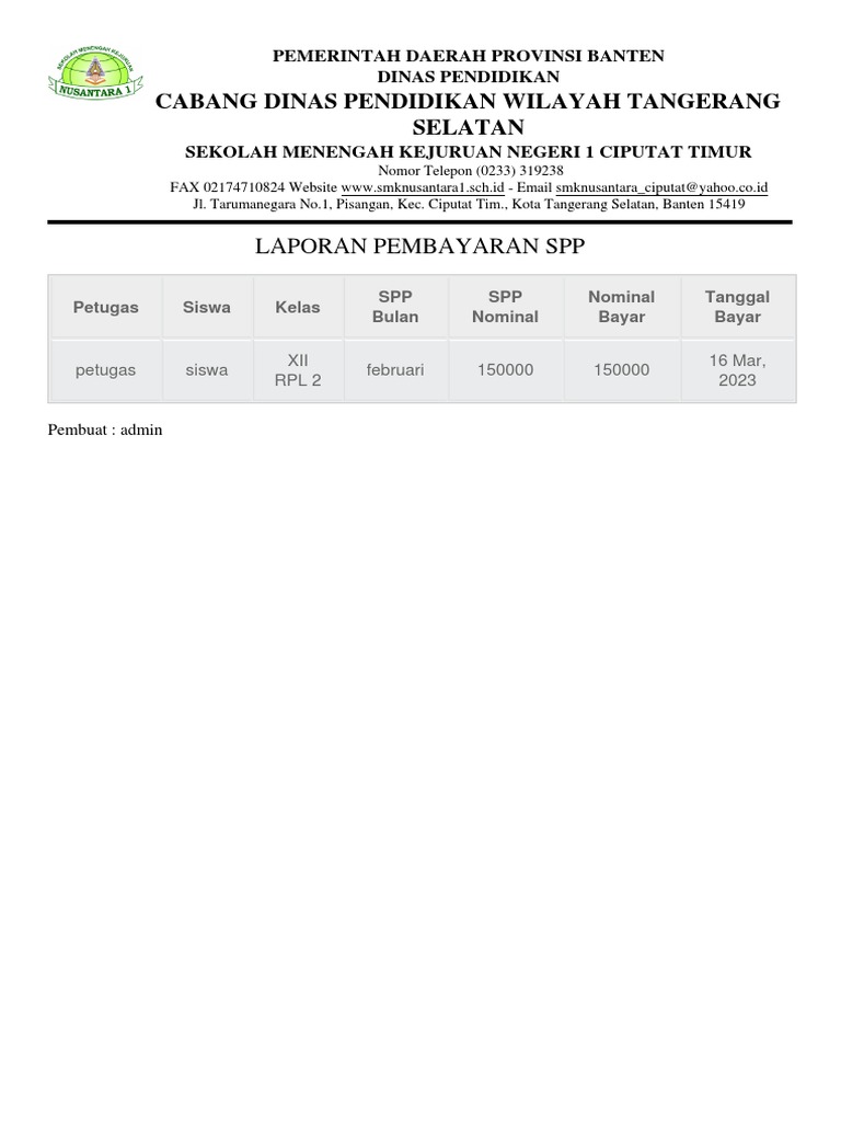 Laporan-pembayaran-spp | PDF