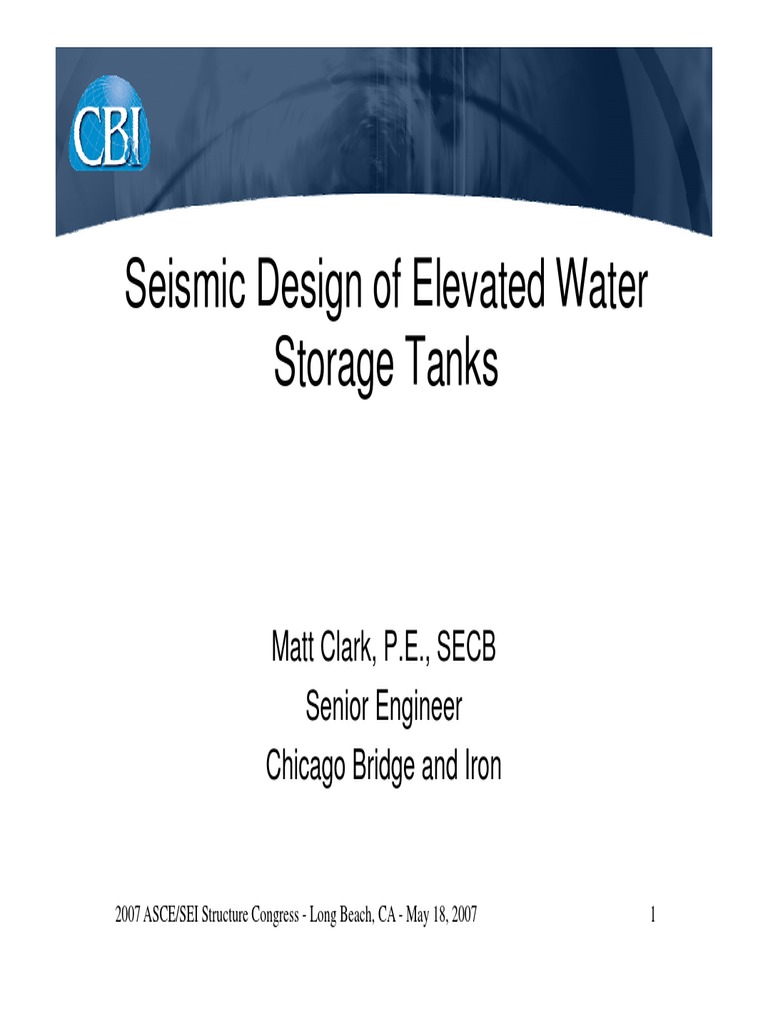 Seismic Design of Elevated Water Storage Tanks | PDF | Civil ...