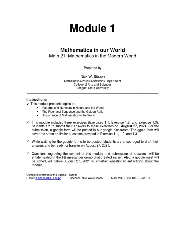 Module 1.MMW | Download Free PDF | Fractal | Pattern