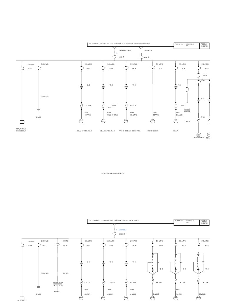 Diagrama Unifilar Tablero CCM | PDF