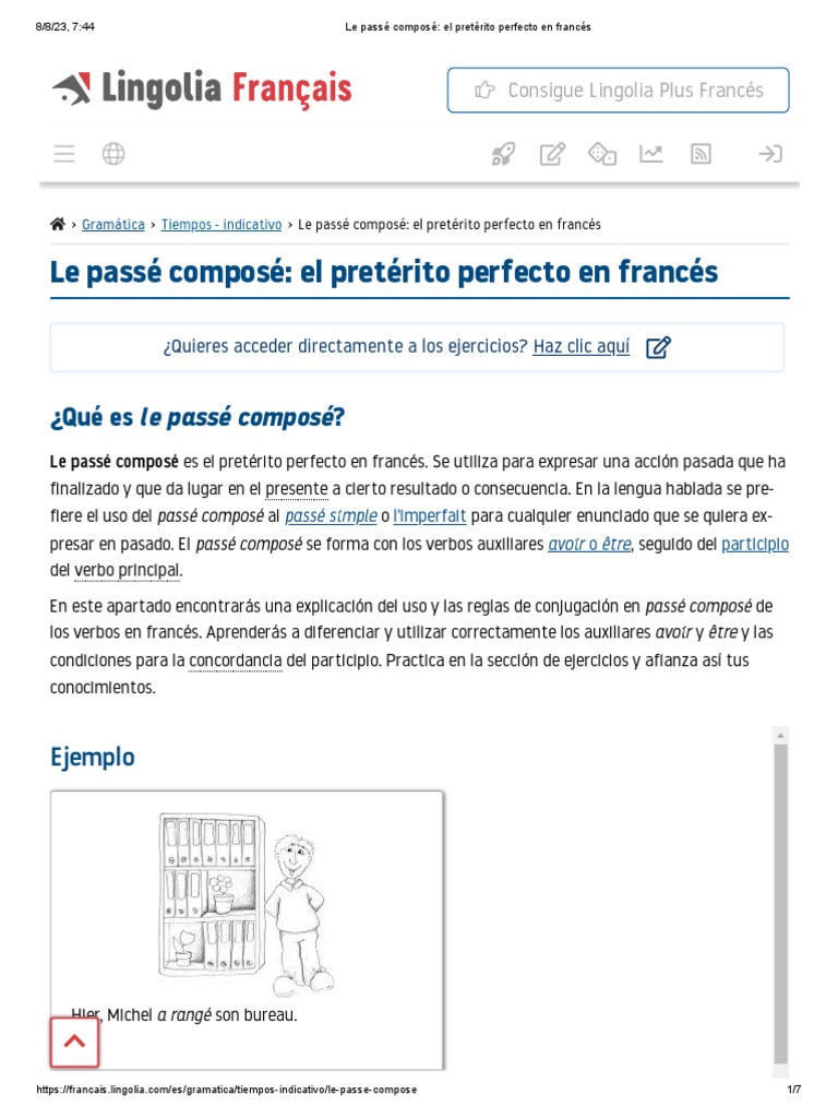 Le Passé Composé - El Pretérito Perfecto en Francés | PDF