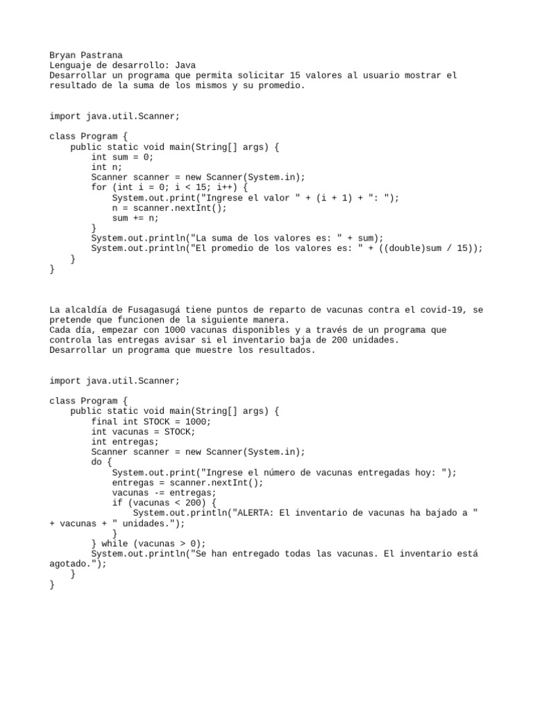 Actividad de Programacion | PDF