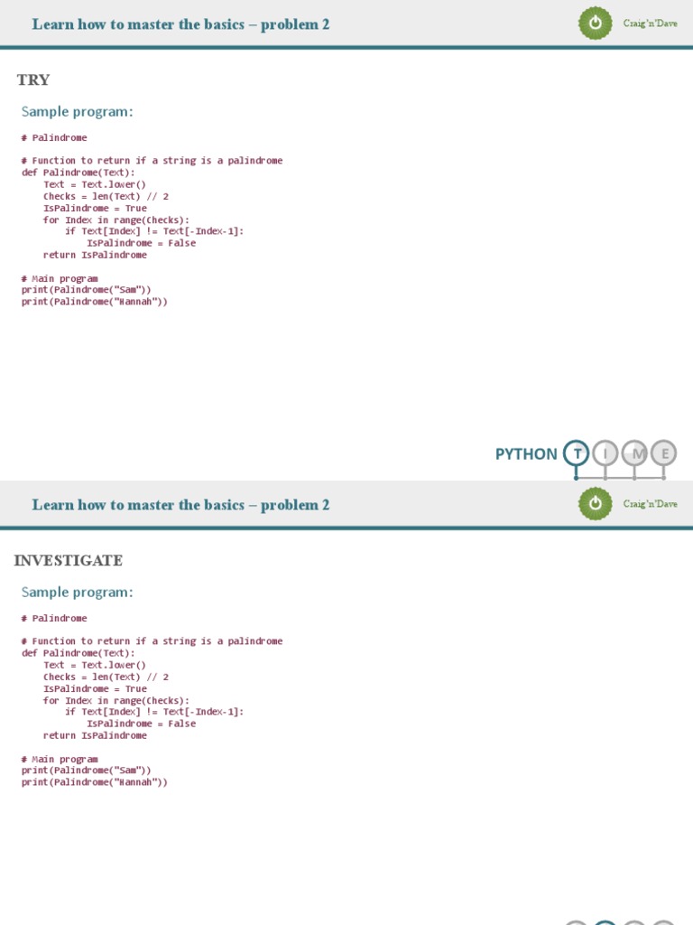 Python Palindrome Challenge | PDF