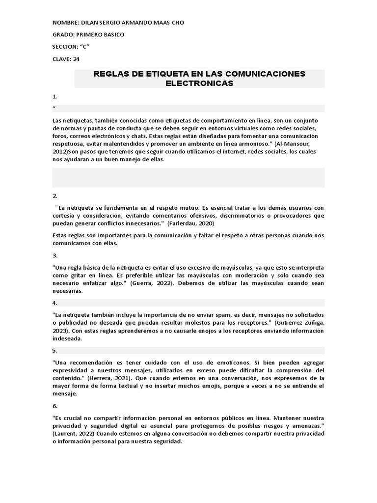Reglas de Etiqueta en Las Comunicaciones Electronica | PDF | Etiqueta ... Reglas de Etiqueta en Las Comunicaciones Electronica | PDF | Etiqueta ...