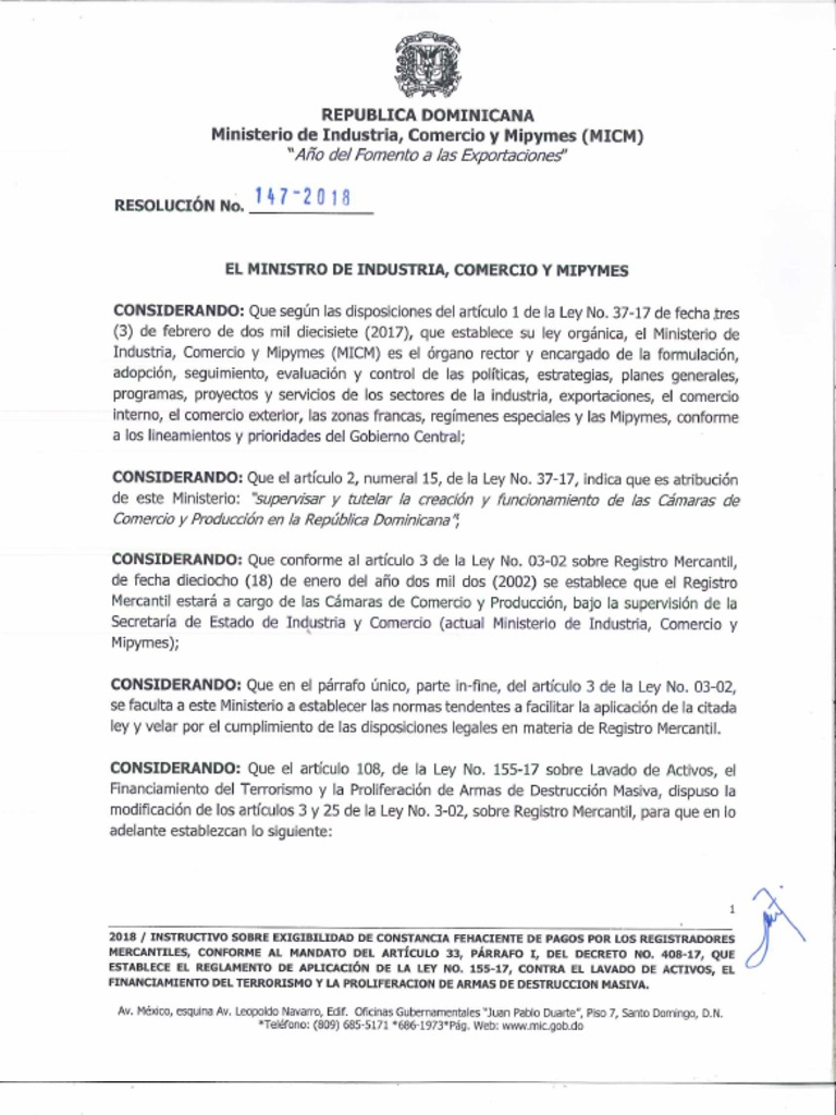 4.6 Res No 147 18 Instructivo Sobre Exigibilidad Constancia Fehaciente ...