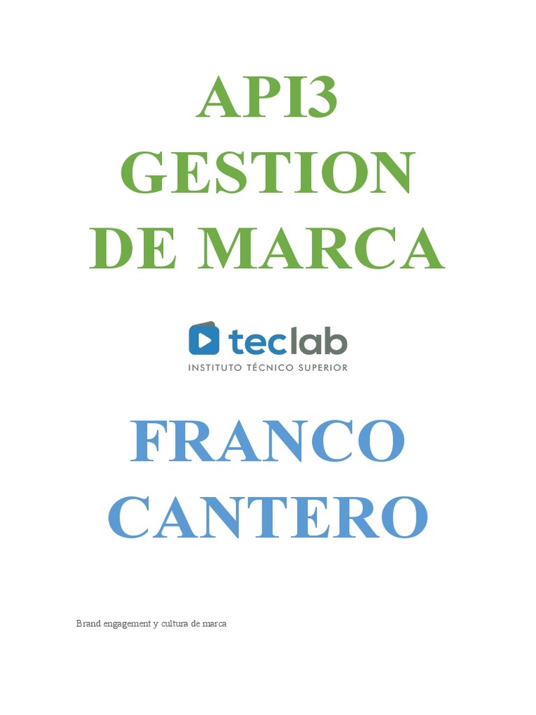 Api3 Gestion de Marca | PDF | Crecimiento personal y profesional