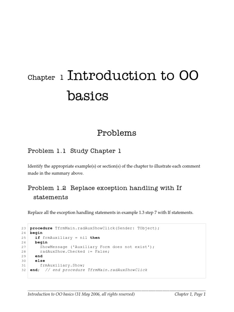 OO basics chapter 1 problems | PDF | Object Oriented Programming | Class (Computer Programming)