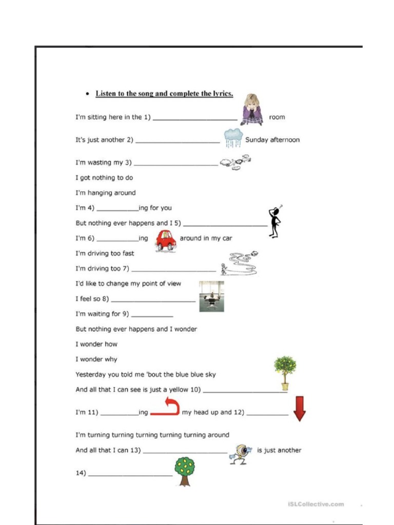 Lemon Tree Lyrics Gap Fill Activity | PDF