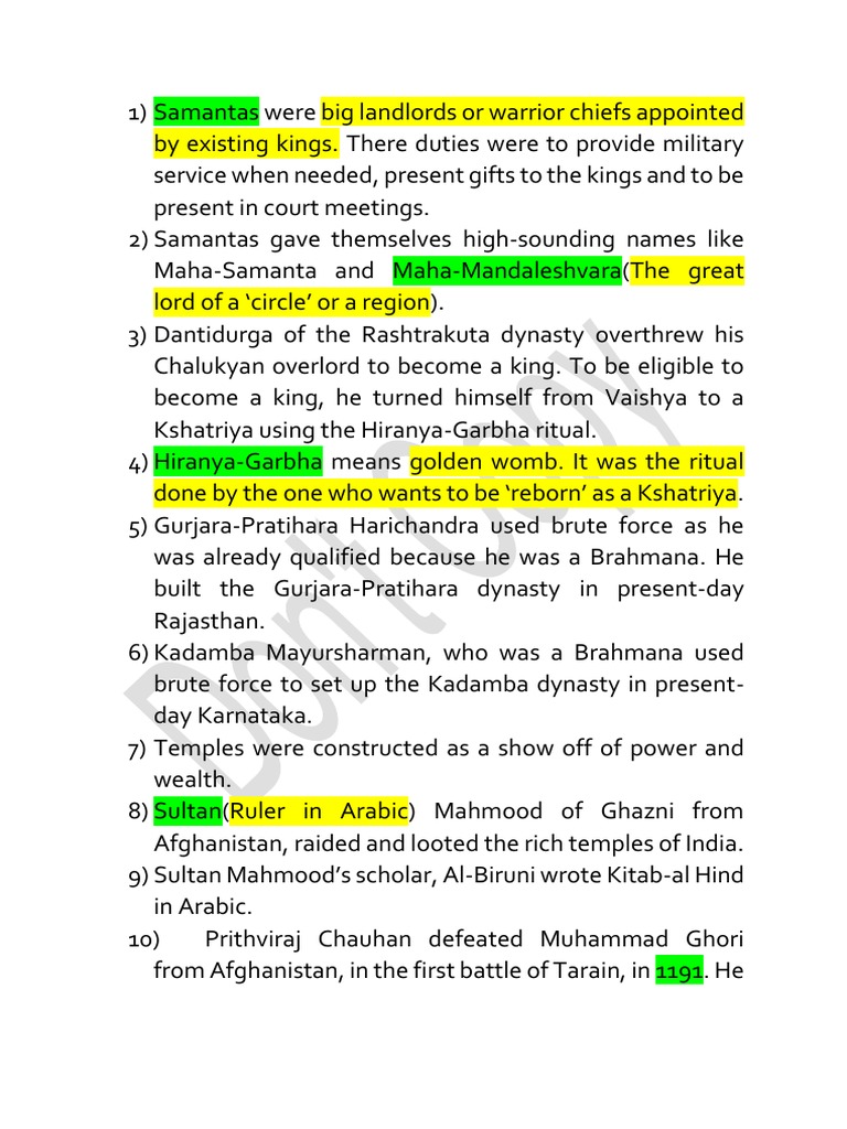 Class 7 Chapter 2 New Kings and Kingdoms History Notes | PDF