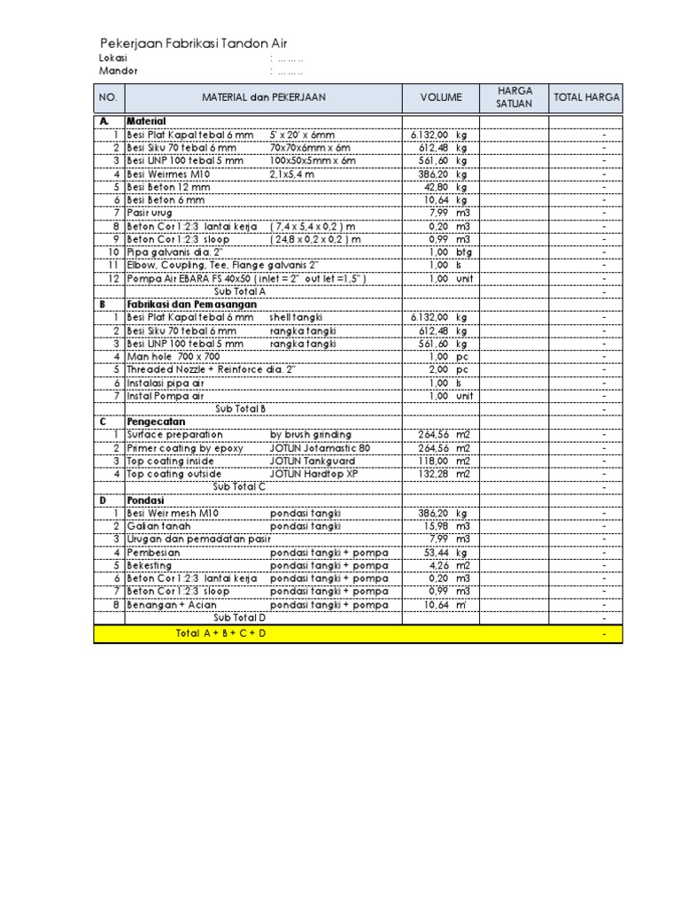 Tandon Air N Pompa Kosongan | PDF