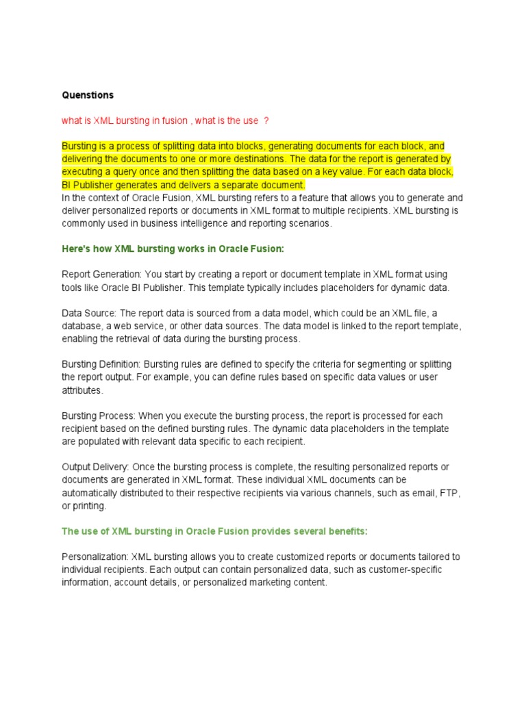 XML Bursting ESS Job Scheduling | PDF | Xml | Databases