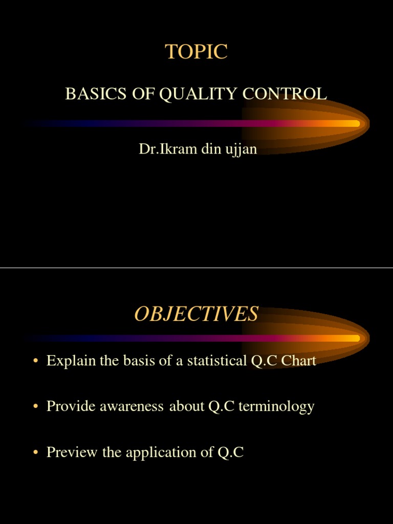 Basics Concepts of Quality Control | PDF