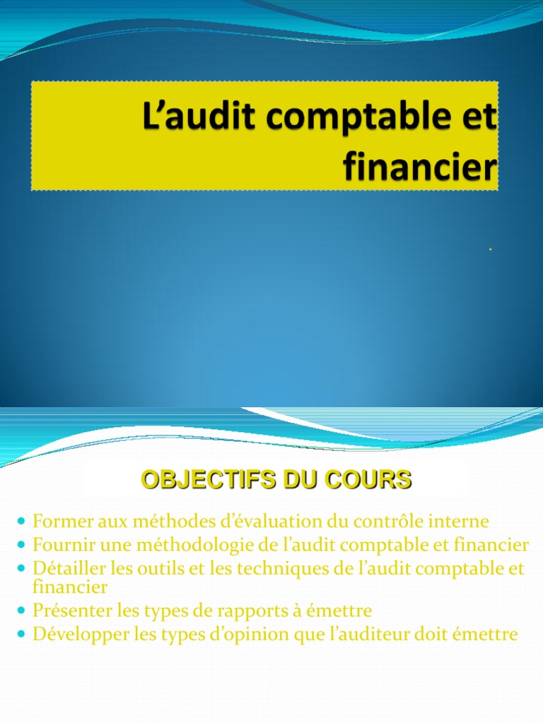 Audit Financier Et Comptable | Audit | Audit financier | Essai gratuit ...