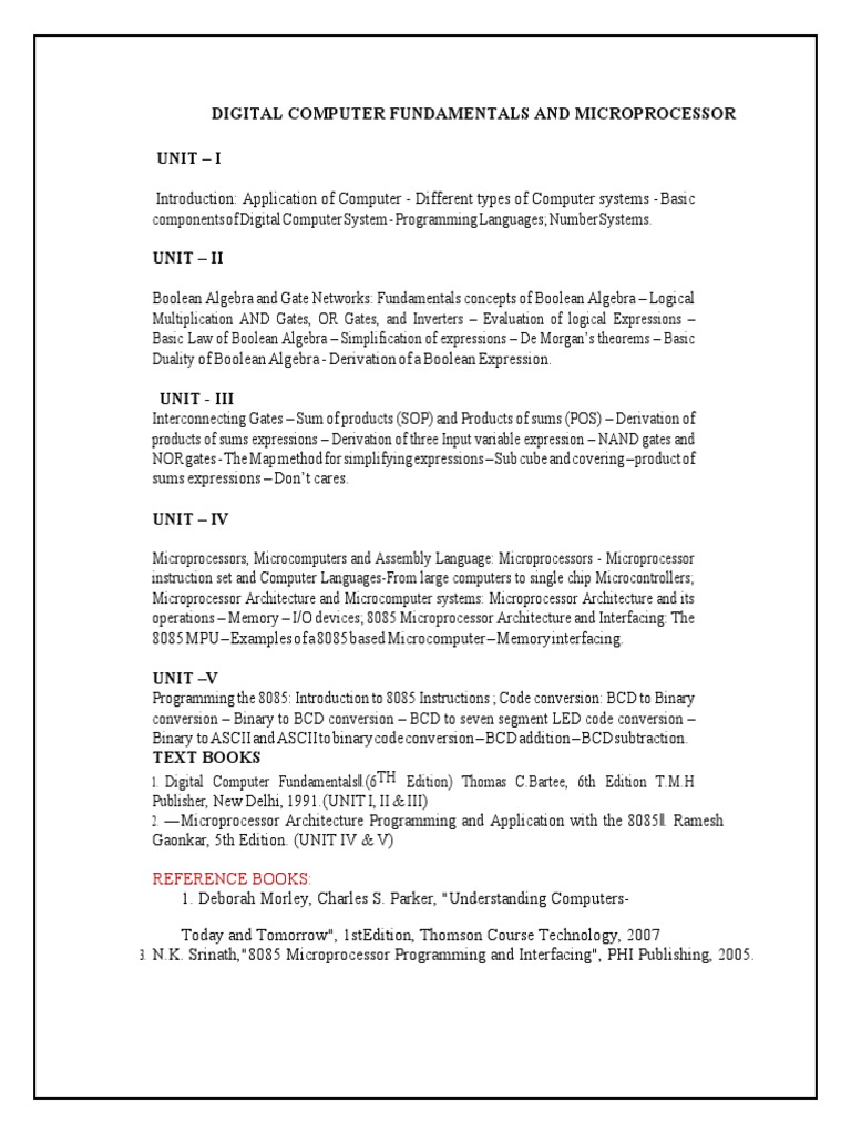 Digital Computer Fundamentals and Microprocessor | PDF | Central Processing Unit | Computer Data ...
