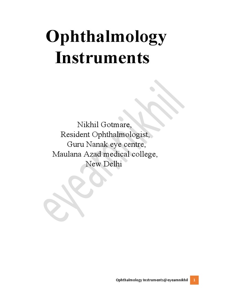 Ophthalmology Instruments | PDF | Ophthalmology | Human Eye