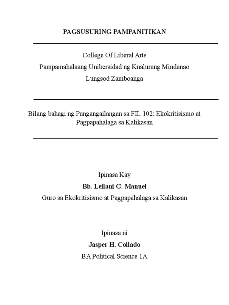 Jasper Collado Project Output | PDF
