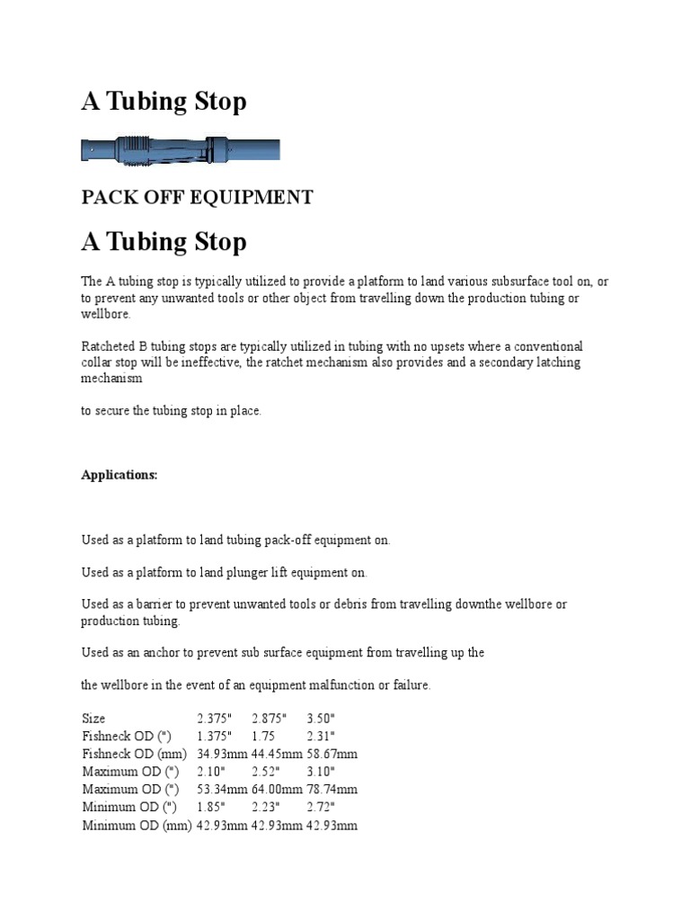 A Tubing Stop | PDF