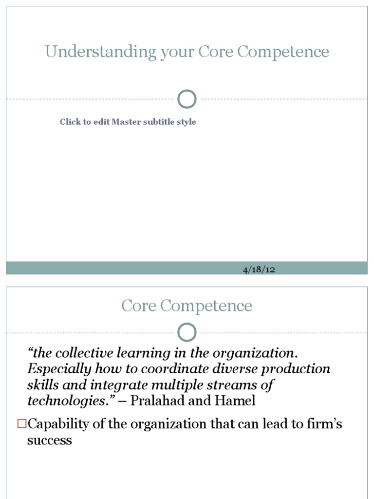 Understanding Your Core Competence | PDF